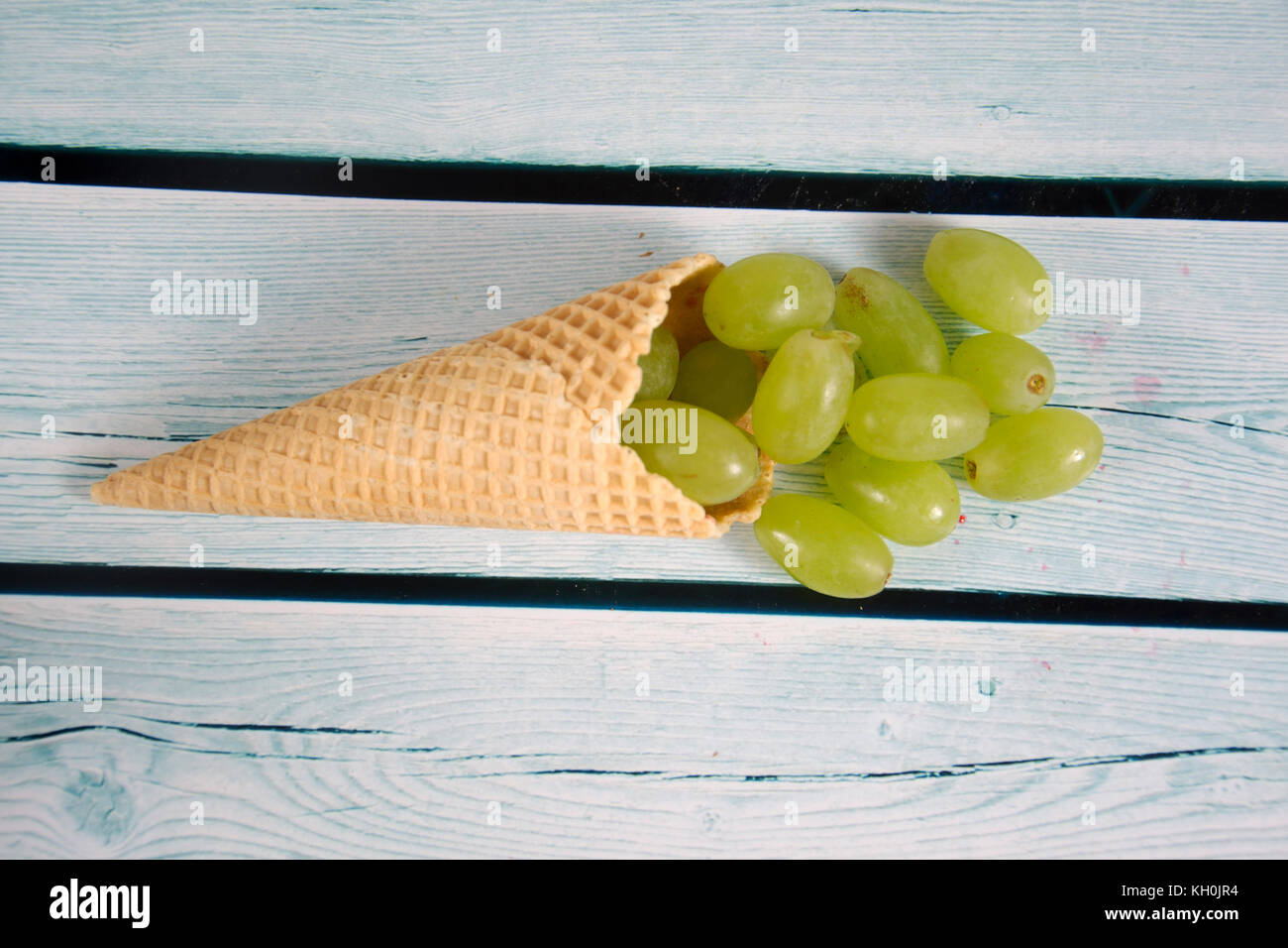 ice-cream wafer with grapes Stock Photo - Alamy