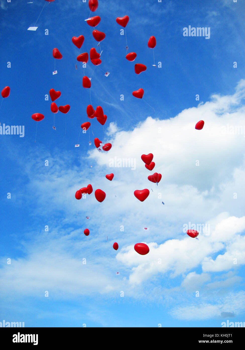 Rising heart balloons hi-res stock photography and images - Alamy