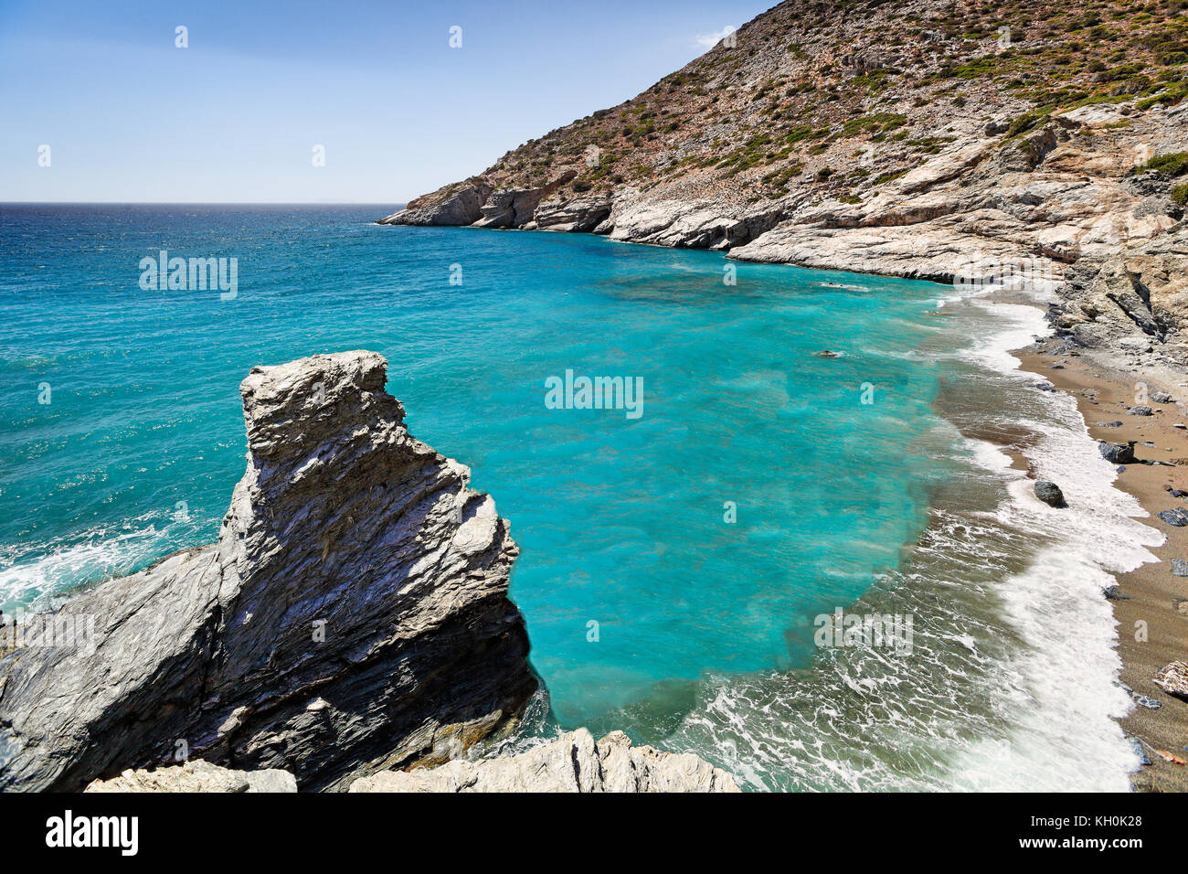 Mouros beach of Amorgos island in Cyclades, Greece Stock Photo - Alamy