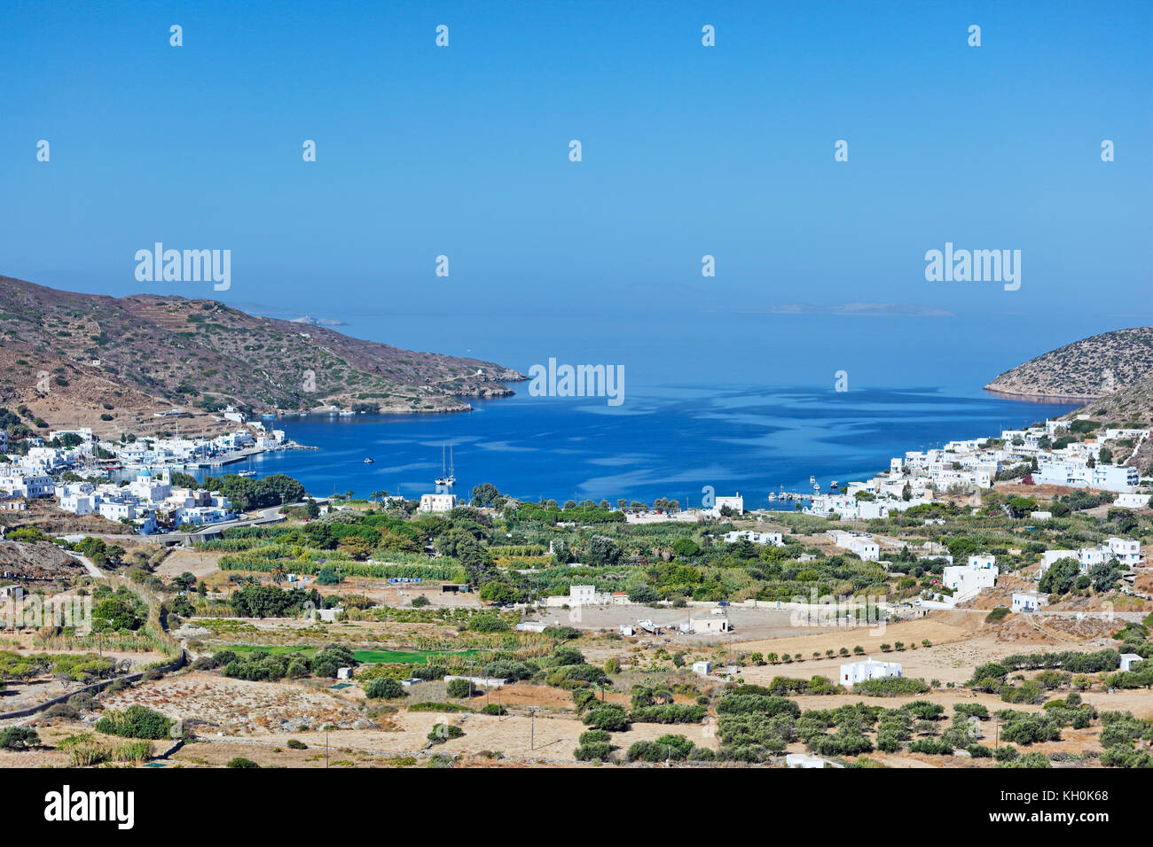 Katapola port of Amorgos island in Cyclades, Greece Stock Photo - Alamy