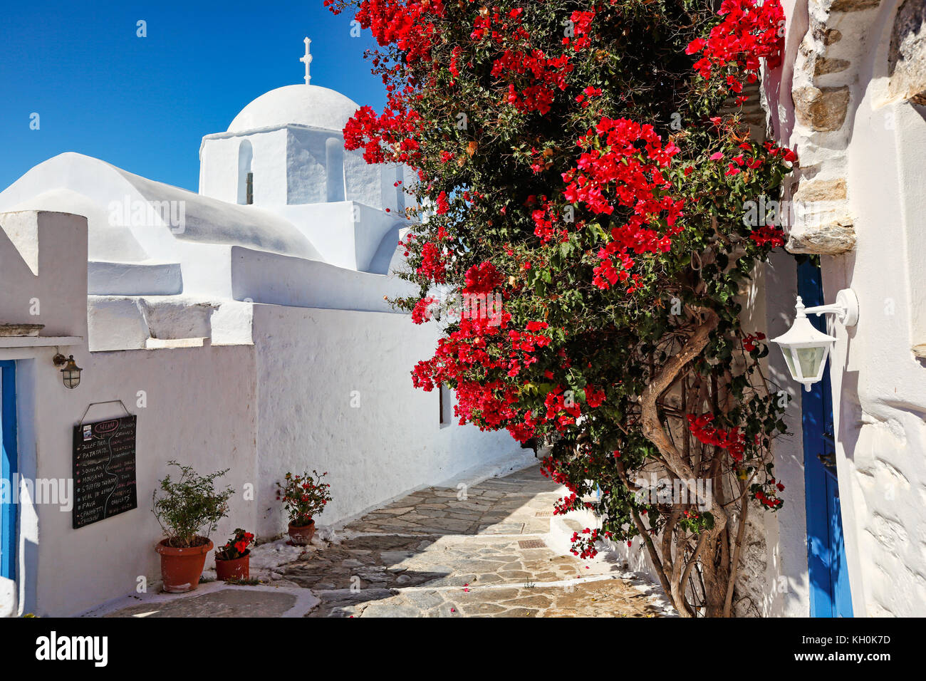 The streets of Chora in Amorgos island, Greece Stock Photo - Alamy