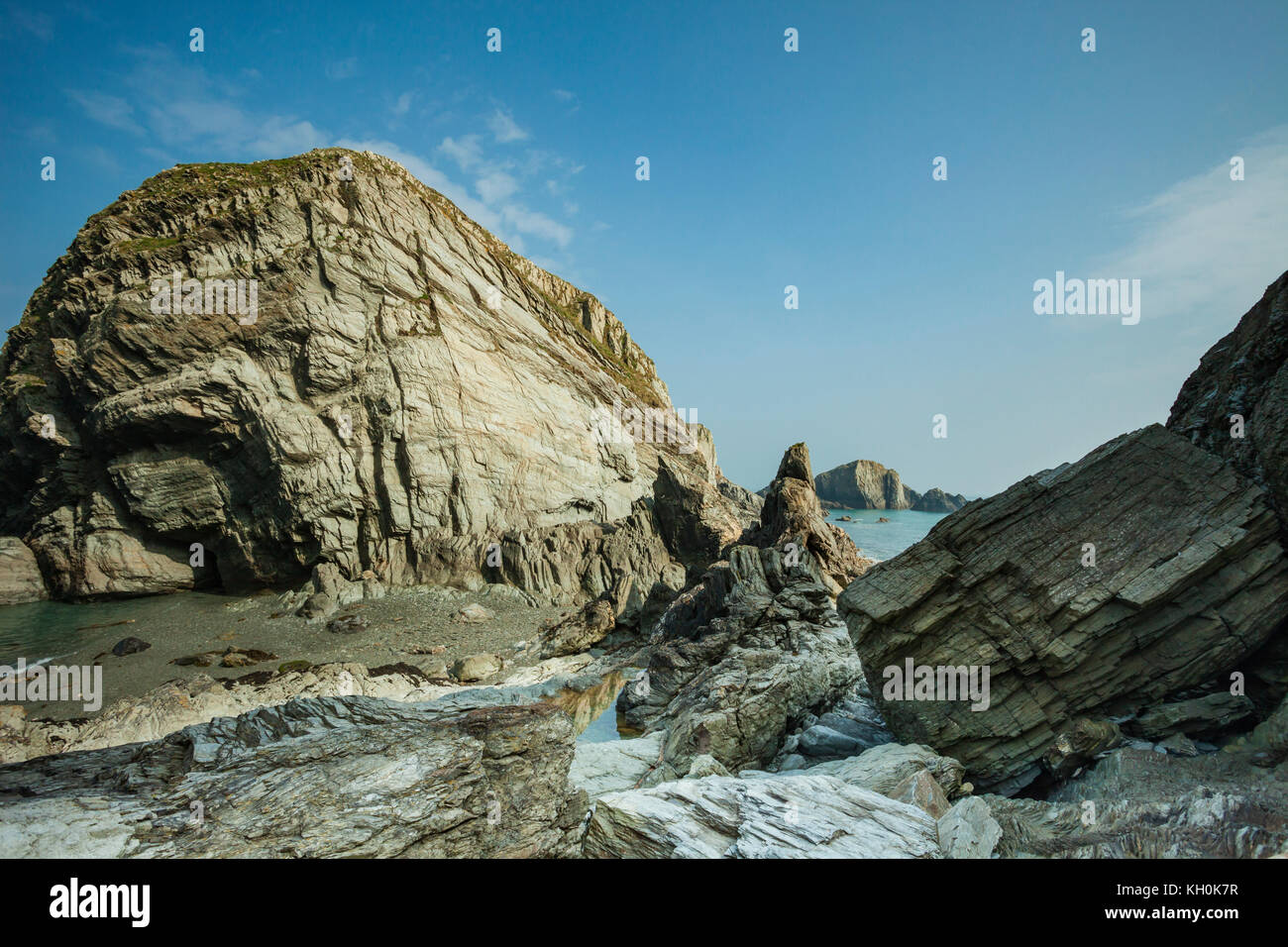 Rocky coast of Lundy Island, Devon, England Stock Photo - Alamy