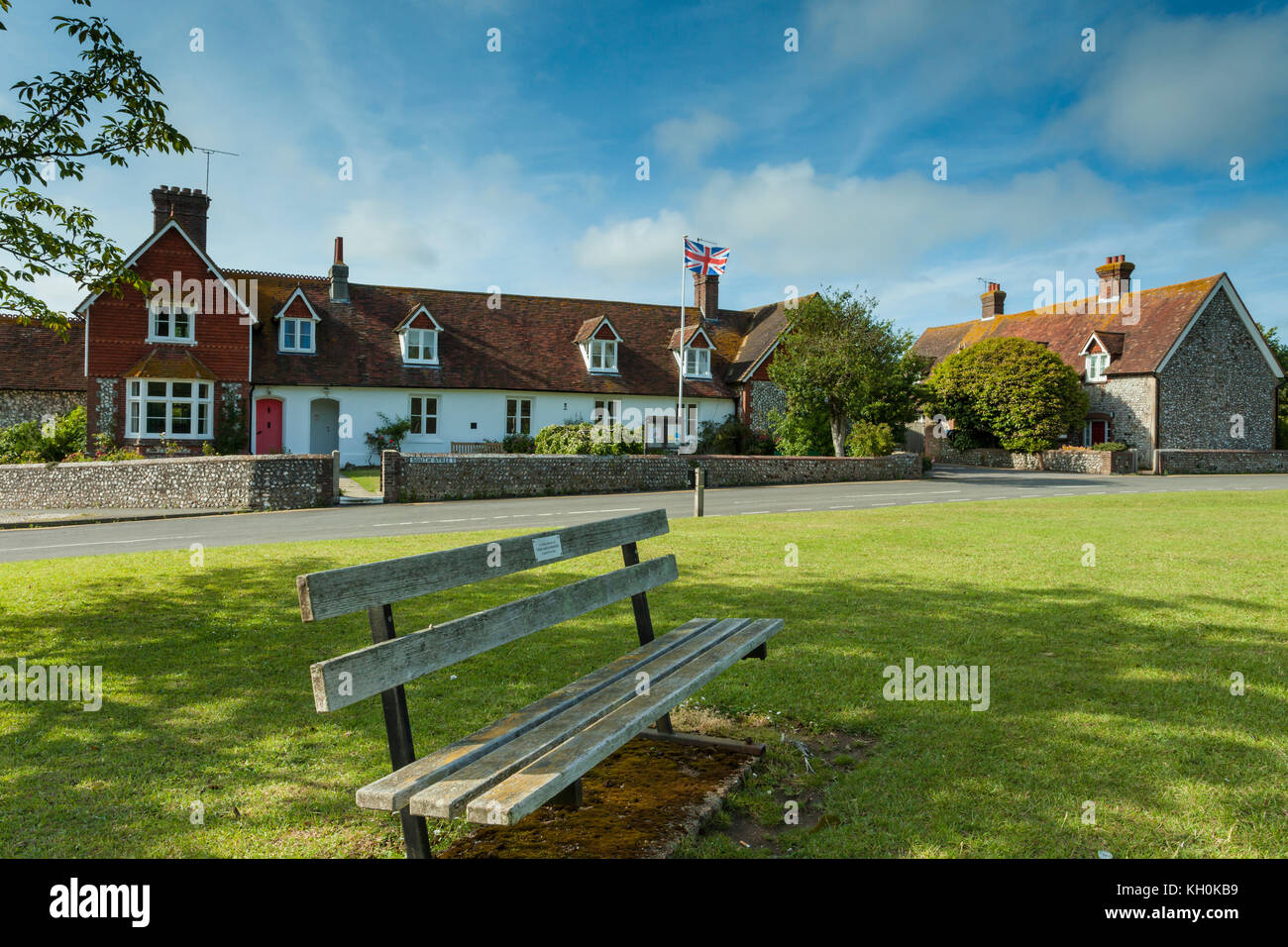 Spring afternoon in Falmer village, East Sussex, England Stock Photo ...