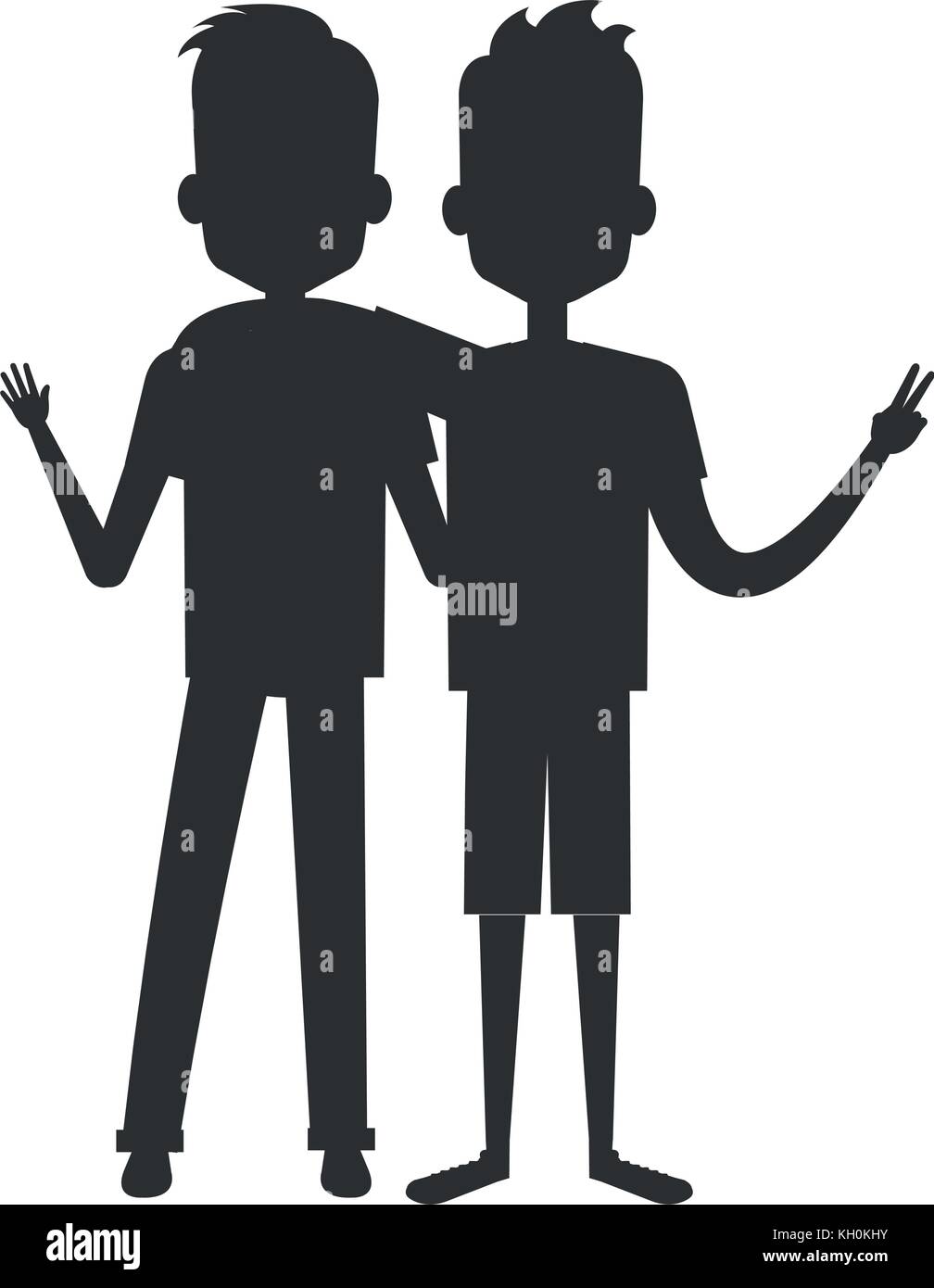couple of male friends avatars vector illustration design Stock Vector ...