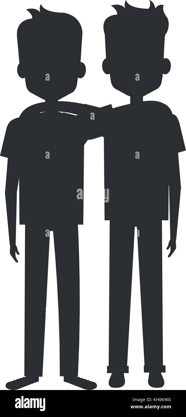 couple of male friends avatars vector illustration design Stock Vector ...