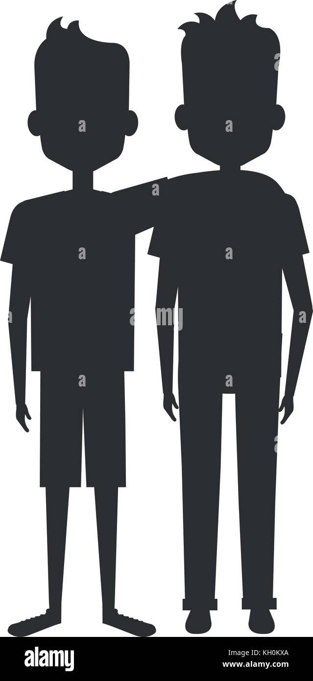 couple of male friends avatars vector illustration design Stock Vector ...