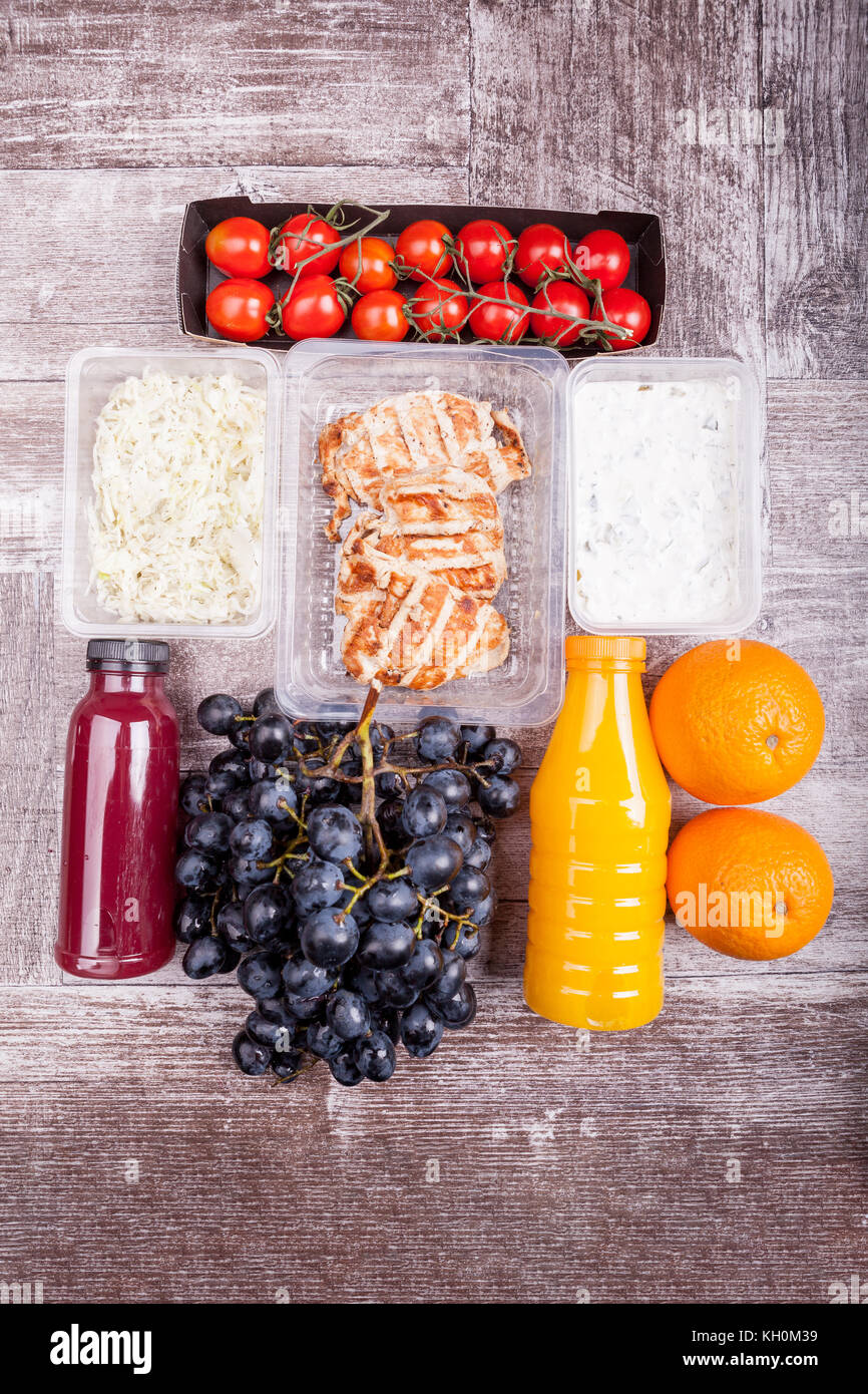 Lunch packed in different boxes Stock Photo - Alamy