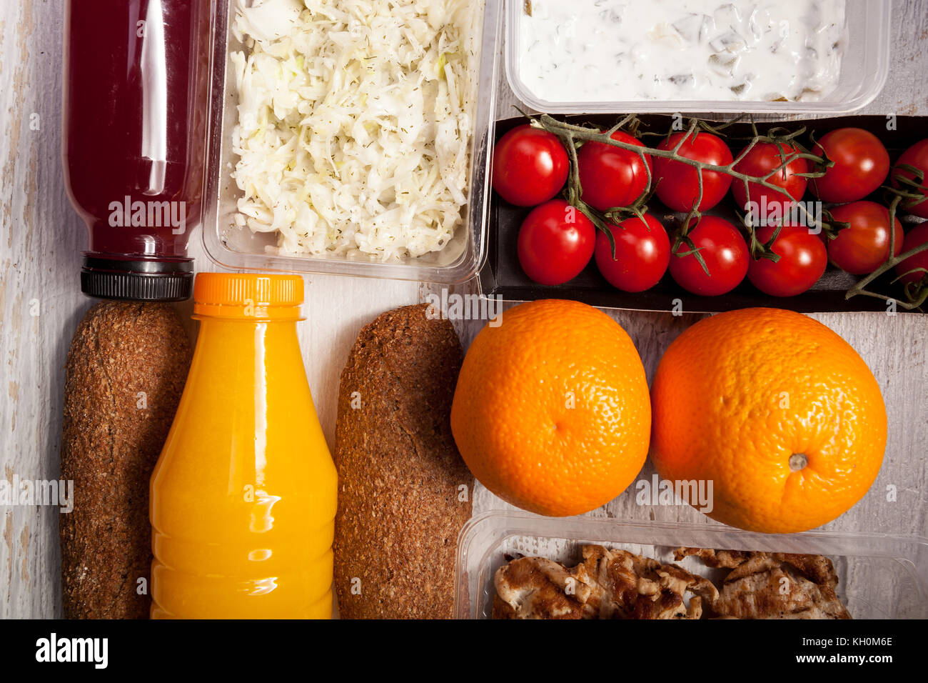 Lunch packed in different boxes Stock Photo - Alamy