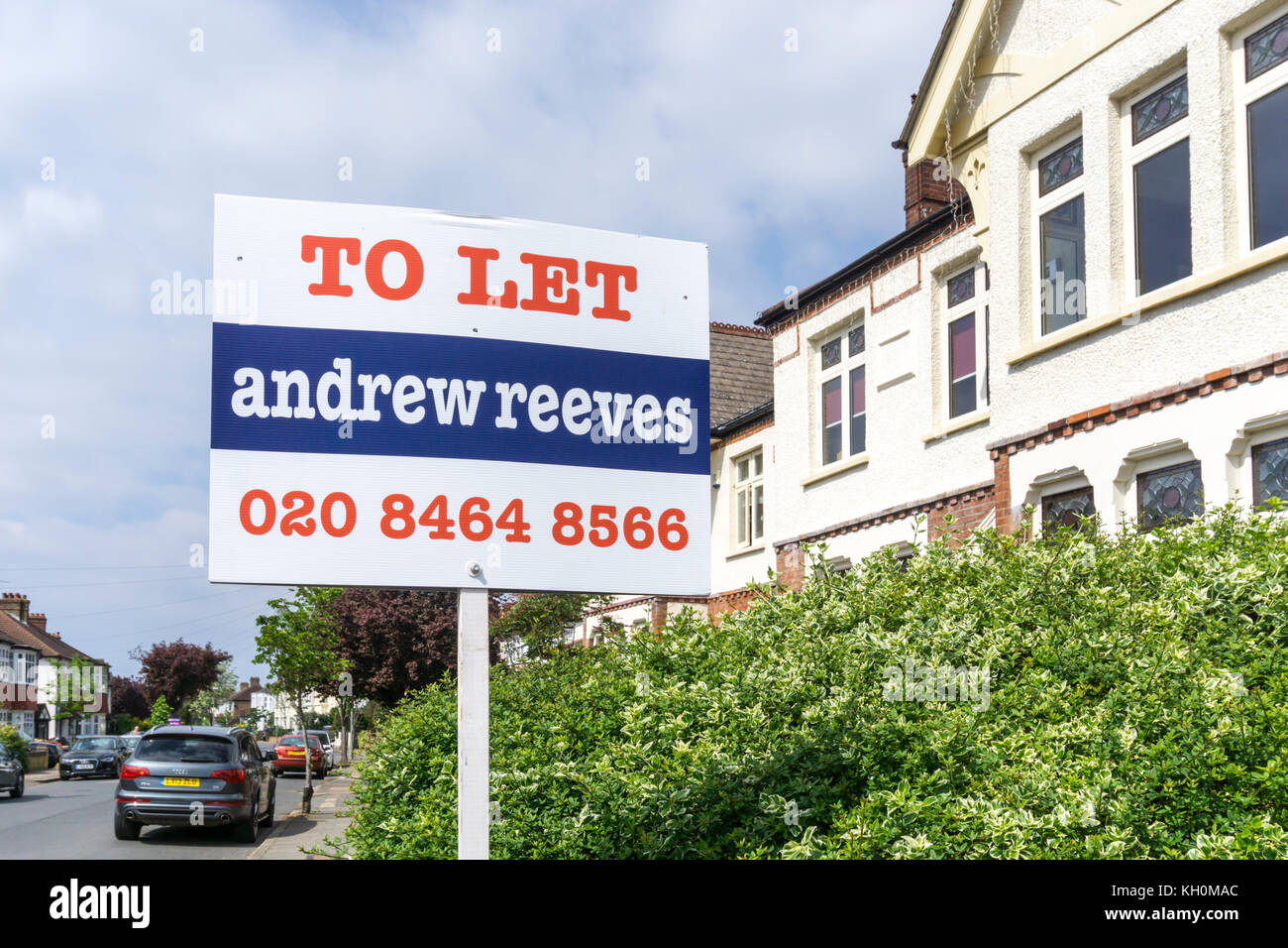 Estate agent's To Let sign on a house in Bromley, South London Stock ...