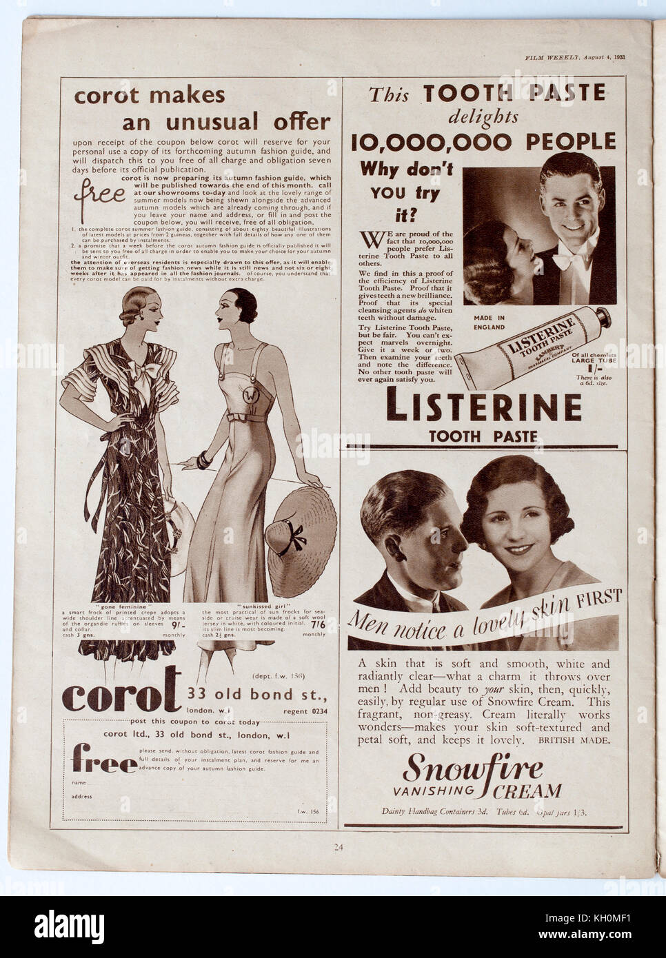 Old 1930s film adverts hi-res stock photography and images - Alamy