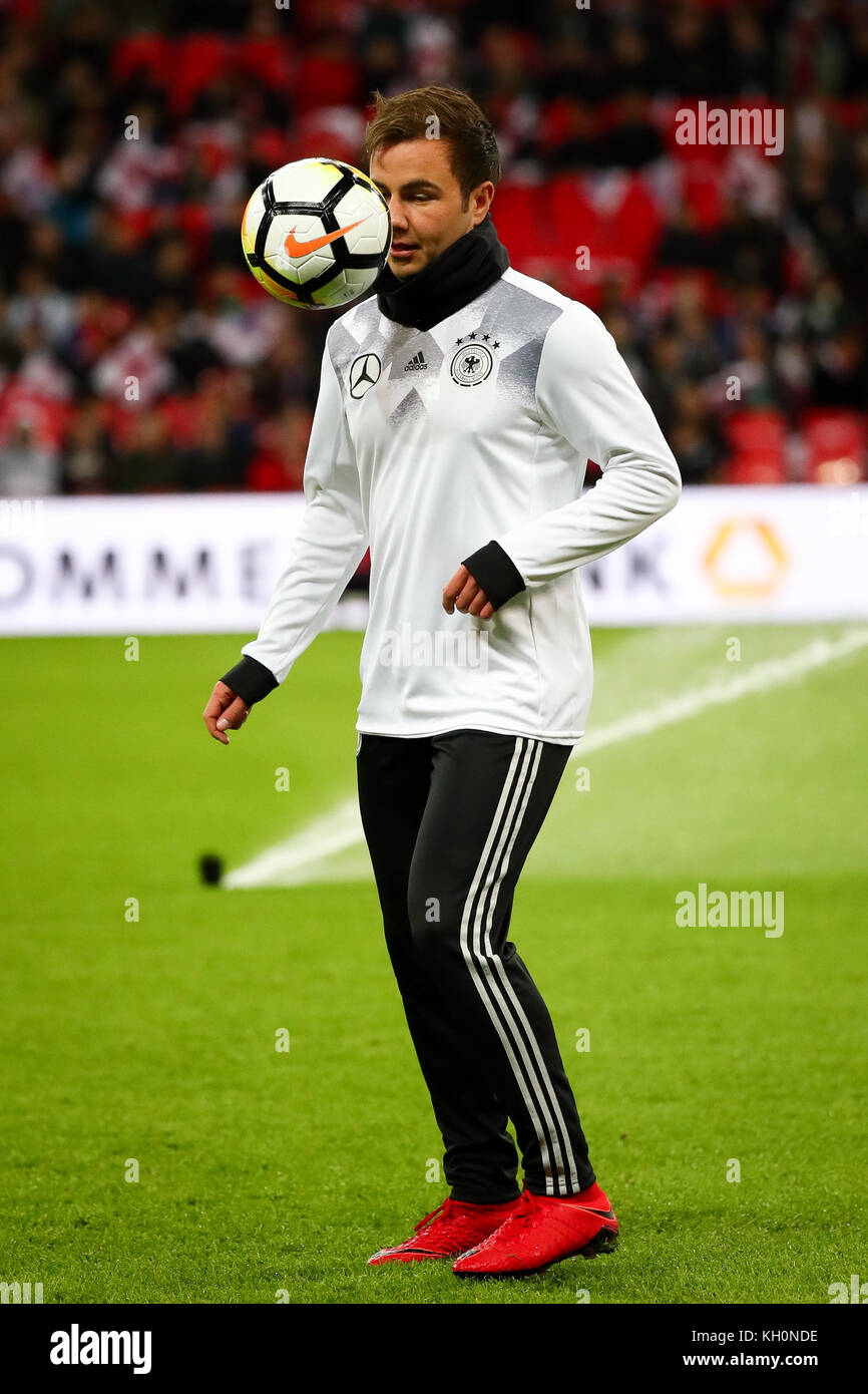 London, Great Britain. 10th Nov, 2017. Germany's Mario Gotze playing ...