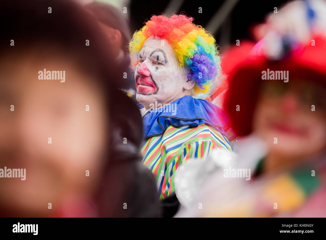 Cologne, Germany. 11th Nov, 2017. A male carnival-goer celebrating the ...