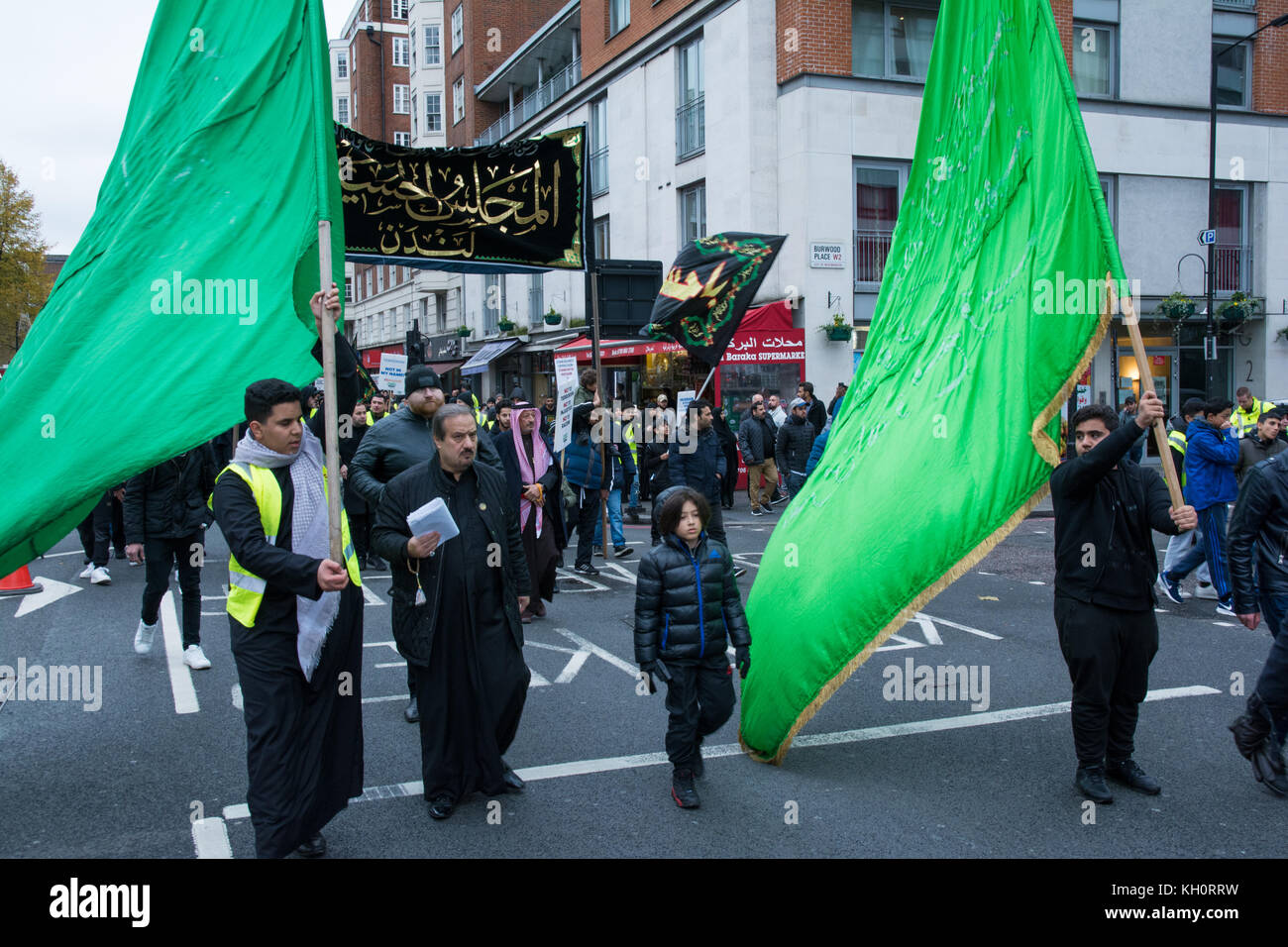 London, UK, 11th November 2017. Thousands of Muslims marched from ...