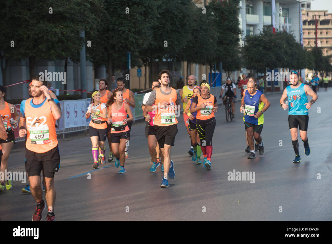 Beirut Lebanon, 12th Nov, 2017 People running at the Blom Bank Beirut ...