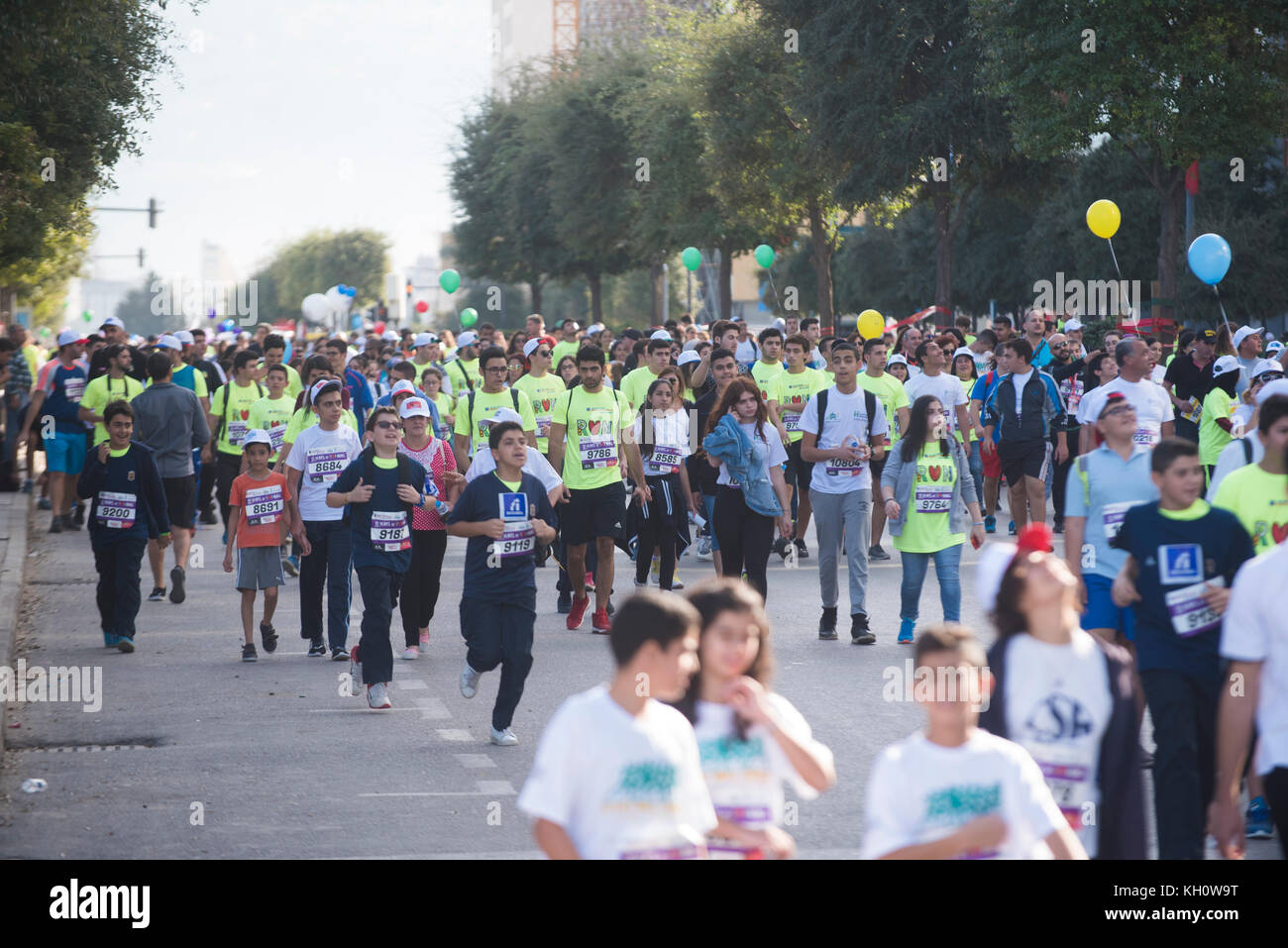 Beirut Lebanon, 12th Nov, 2017 People running in the Blom Bank Beirut ...