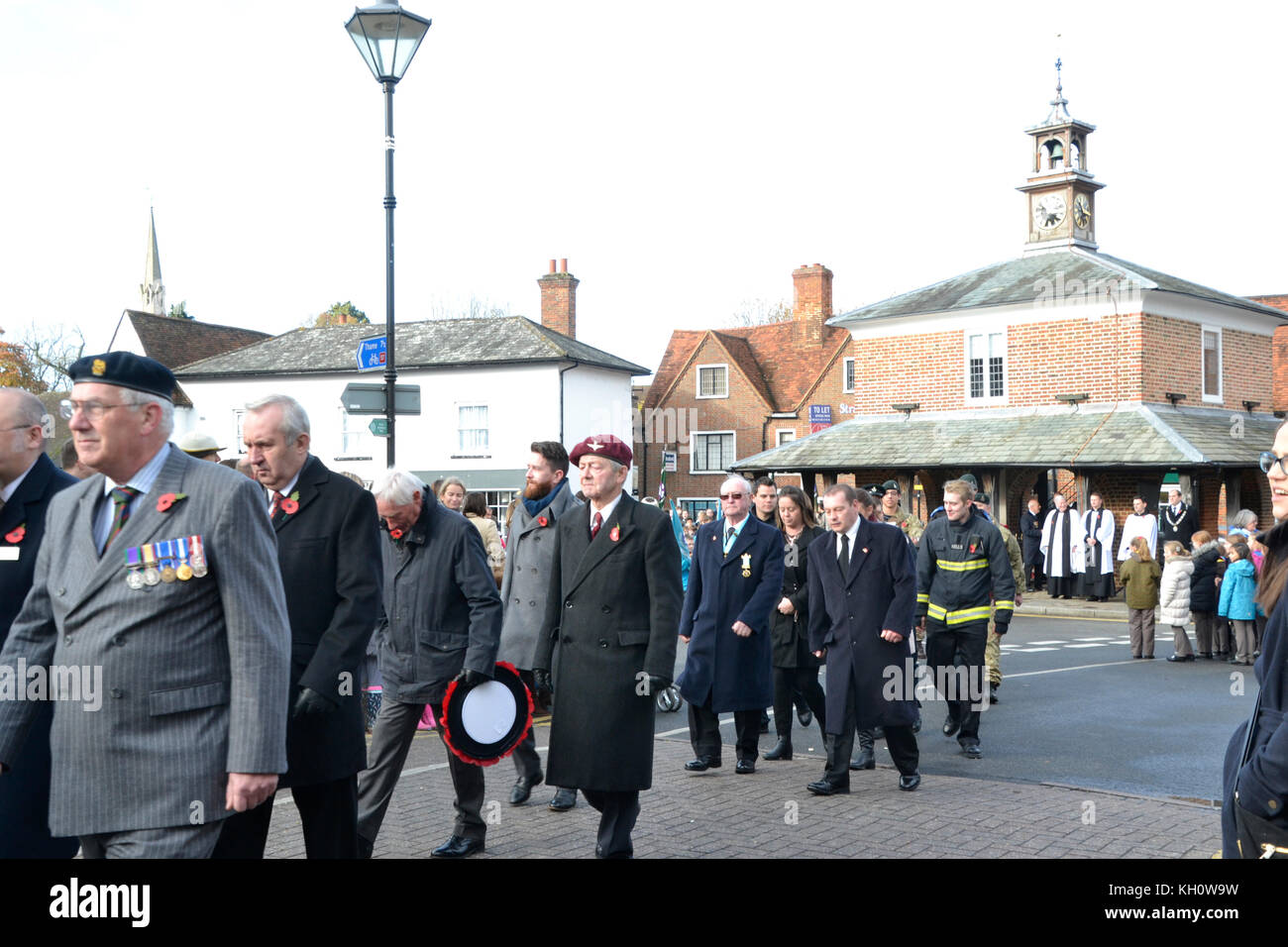 Remembrance Day ceremony in Princes Risborough, Buckinghamshire. The ...