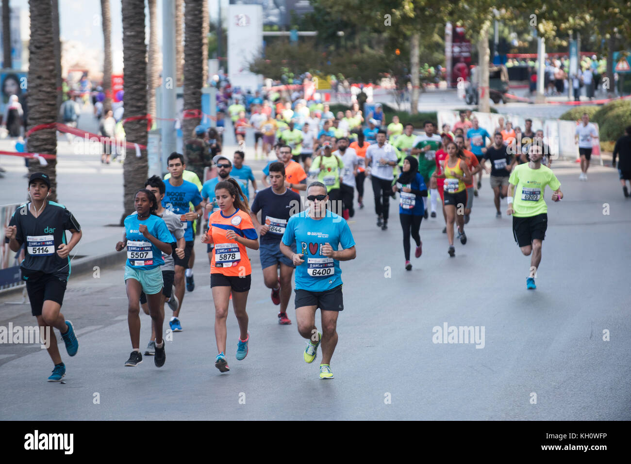 Beirut Lebanon, 12th Nov, 2017 People running in the Blom Bank Beirut ...