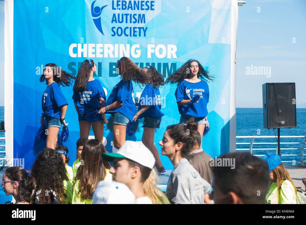 Beirut Lebanon, 12th Nov, 2017 Cheerleaders from the Lebanese Autism ...