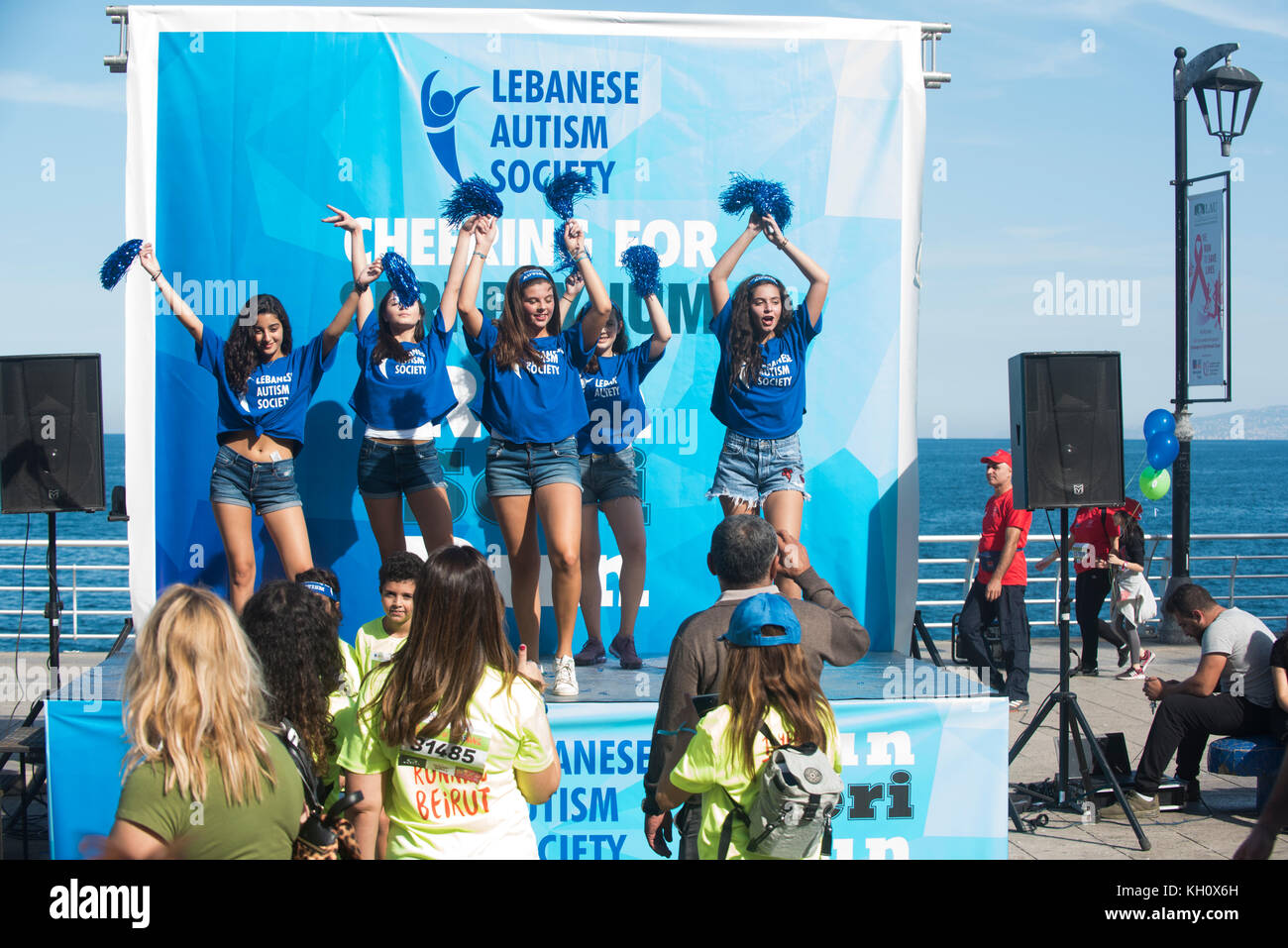 Beirut Lebanon, 12th Nov, 2017 Cheerleaders from the Lebanese Autism ...