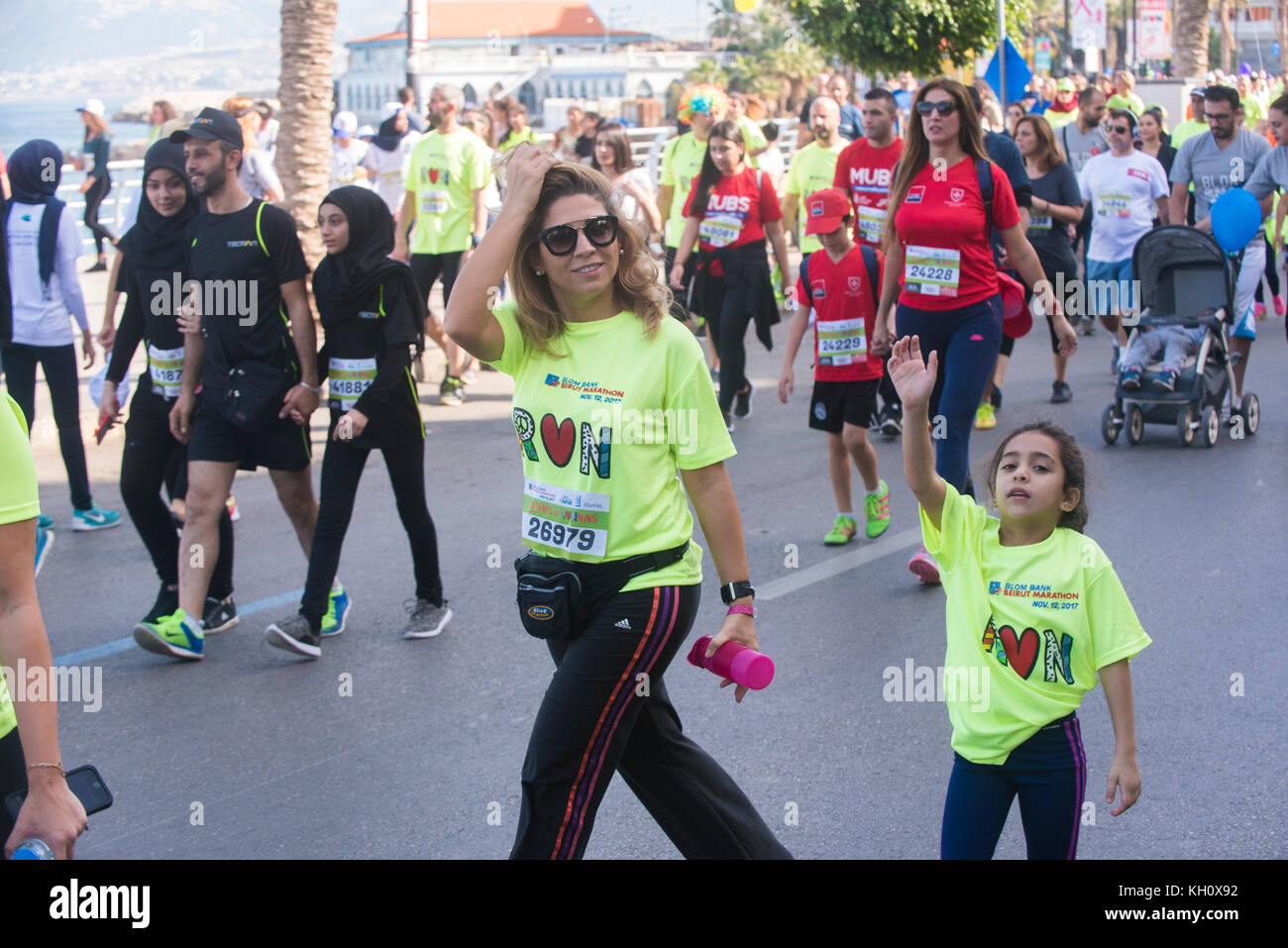 Beirut Lebanon, 12th Nov, 2017 People running the Blom Bank Beirut ...