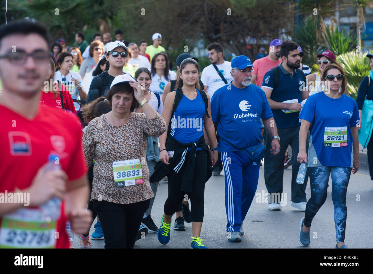 Beirut Lebanon, 12th Nov, 2017 People running the Blom Bank Beirut ...