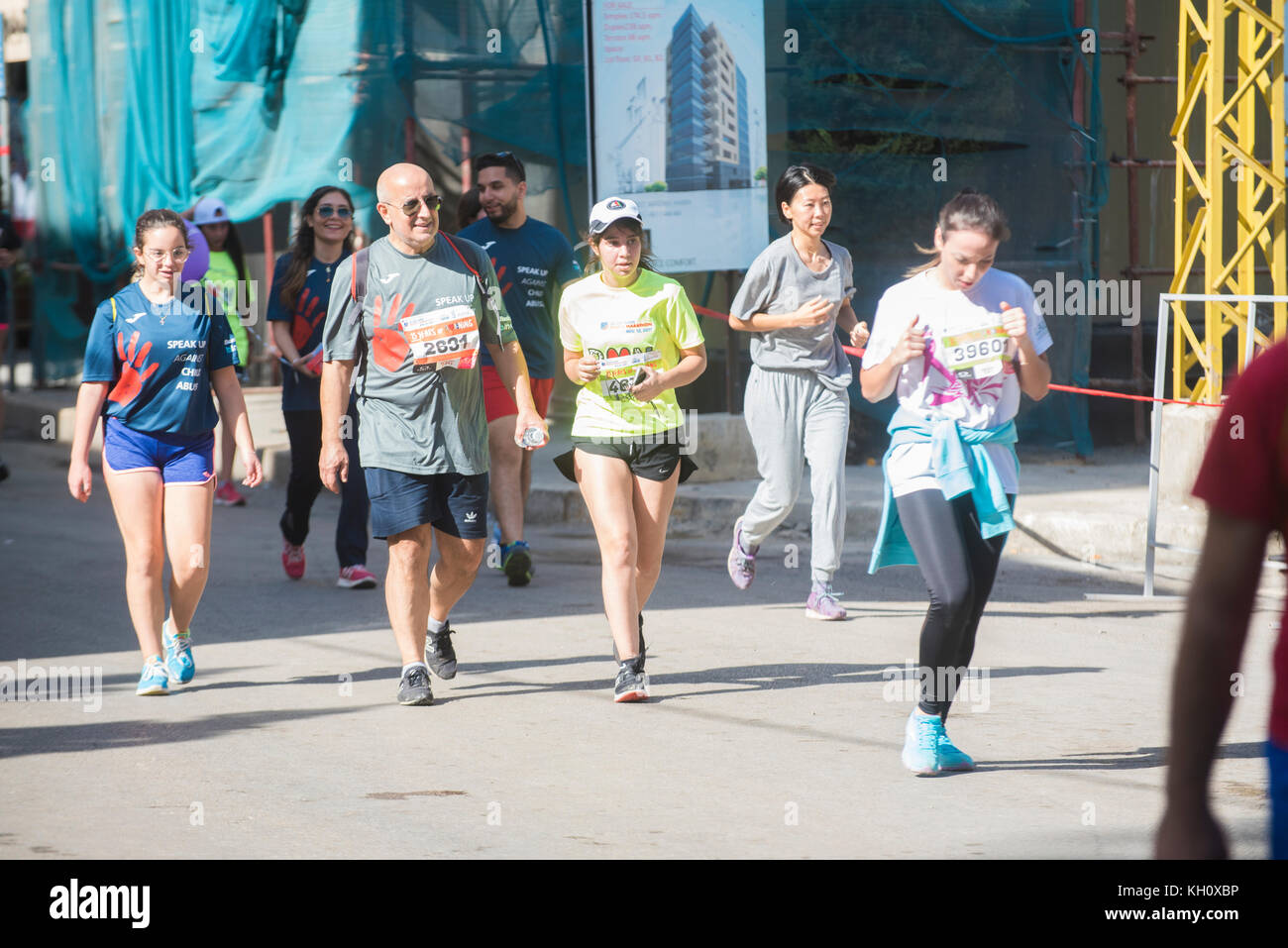 Beirut Lebanon, 12th Nov, 2017 People running the Blom Bank Beirut ...