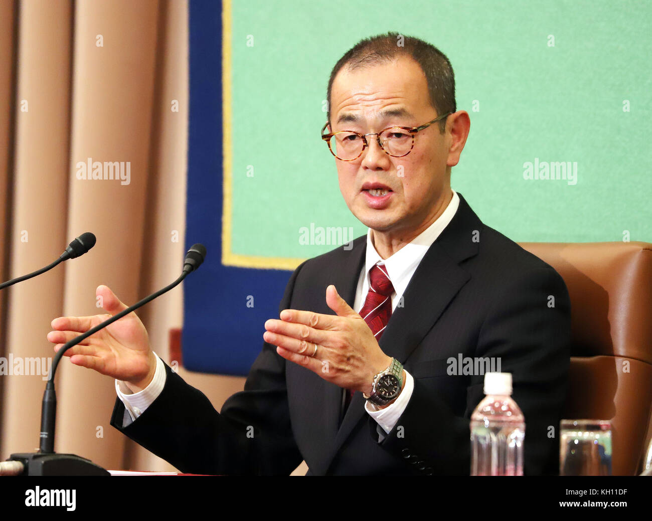 Tokyo, Japan. 13th Nov, 2017. The new chairman of Japan's Nuclear ...