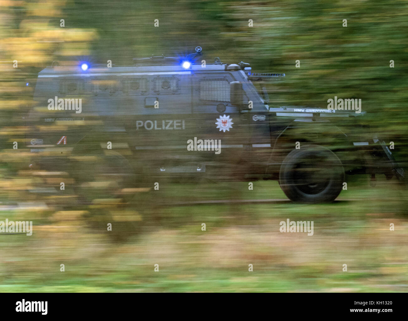 A new, armoured special protection vehicle of the Brandenburg police ...