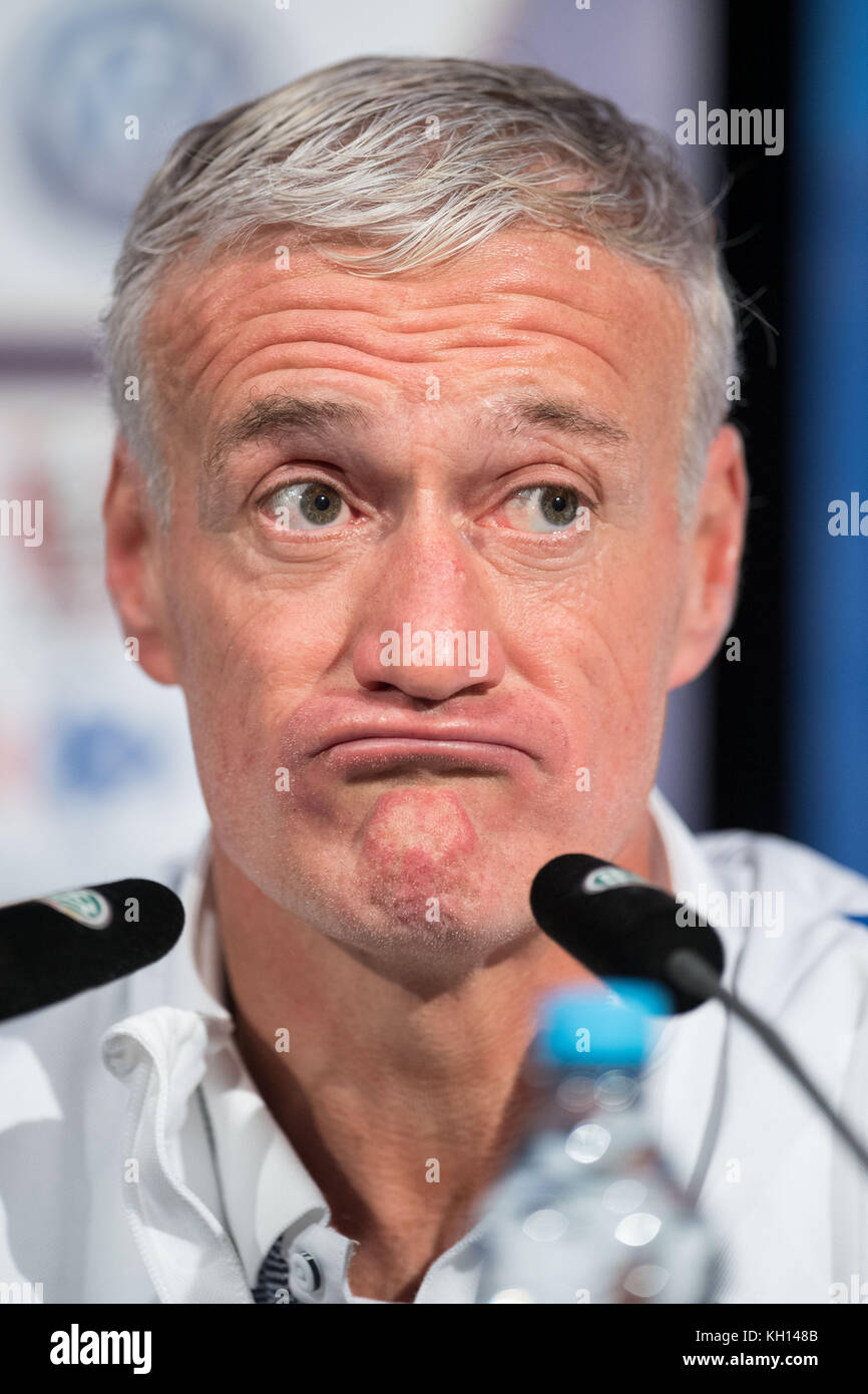 Cologne, Germany. 13th Nov, 2017. The coach of the French national ...