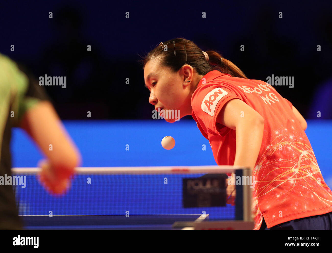 Cheng Ho Lee of Hong Kong competing at the ITTF Women's World Cup in ...