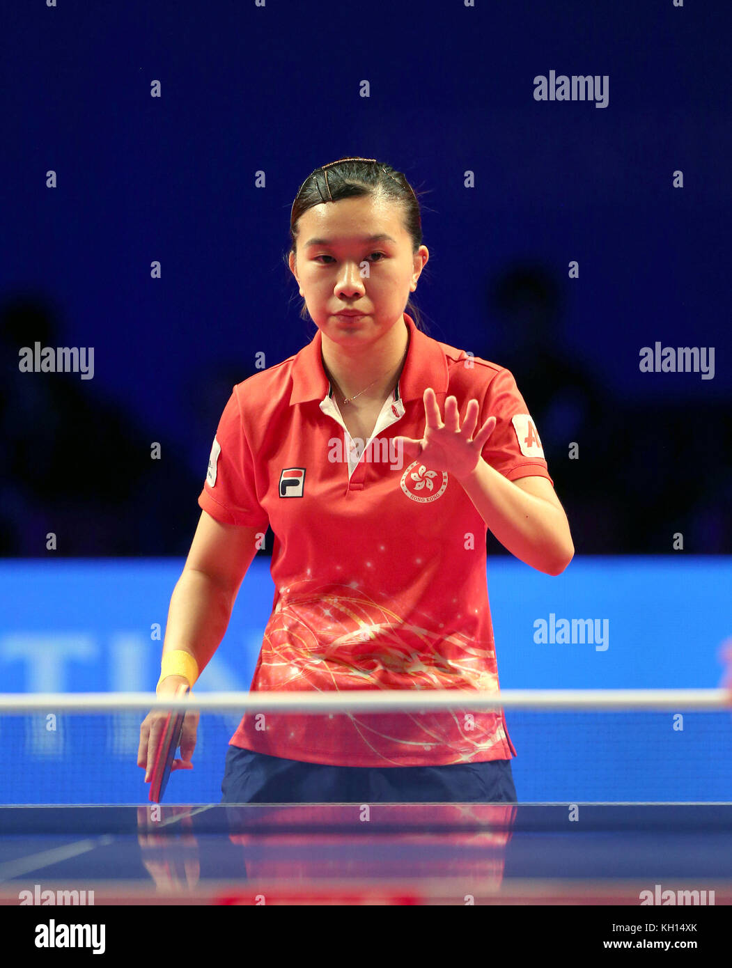 Cheng Ho Lee of Hong Kong competing at the ITTF Women's World Cup in ...