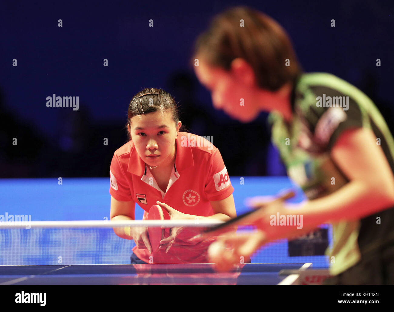 Cheng Ho Lee of Hong Kong competing at the ITTF Women's World Cup in ...