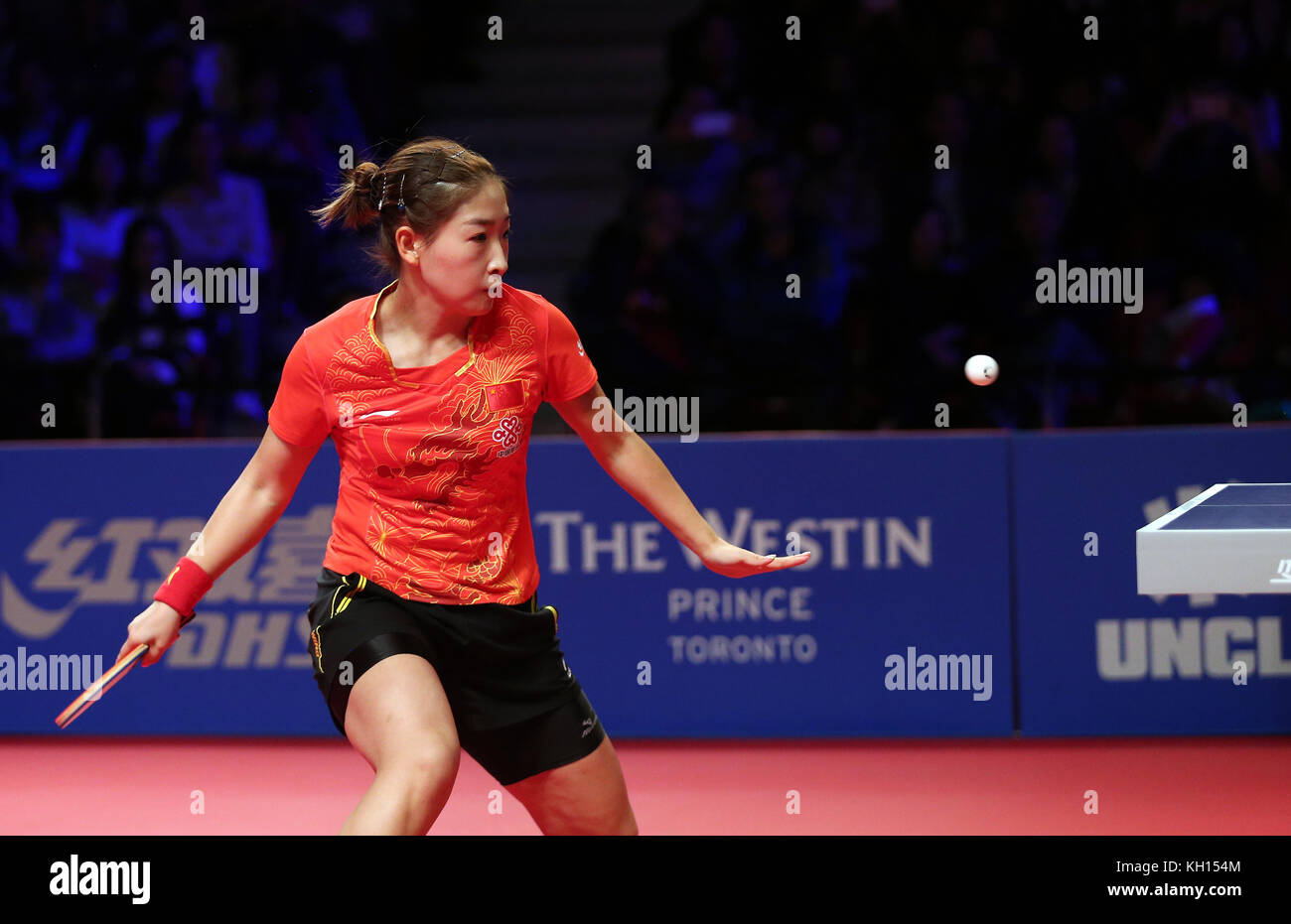 Liu Shiew of China competes in the semi finals at the ITTF Women's ...