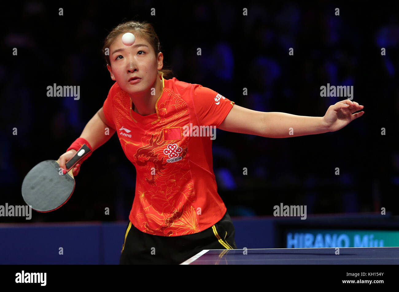 Liu Shiew of China competes in the semi finals at the ITTF Women's ...