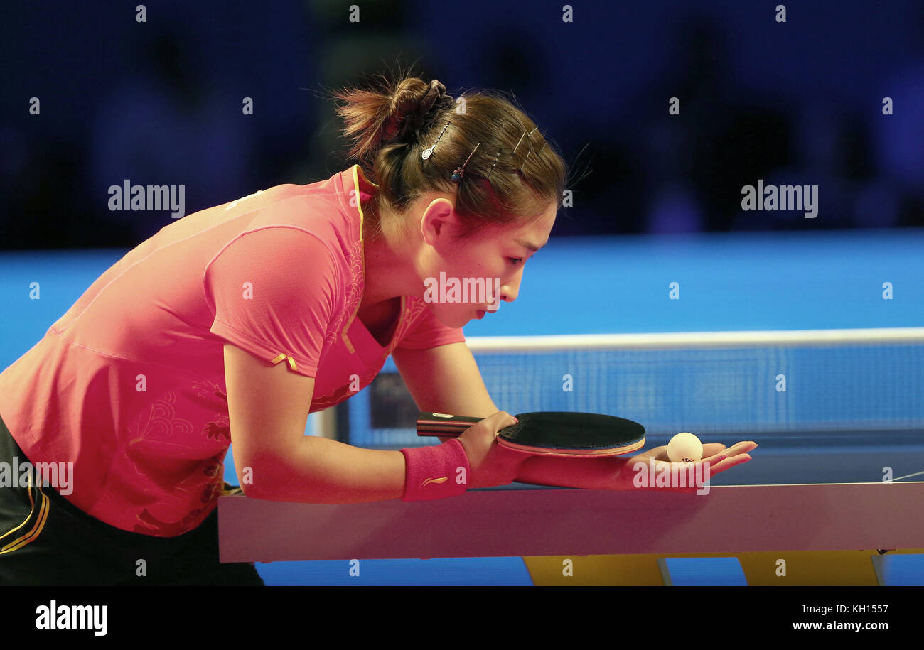 Liu Shiew of China competes in the gold medal match, winning silver at ...