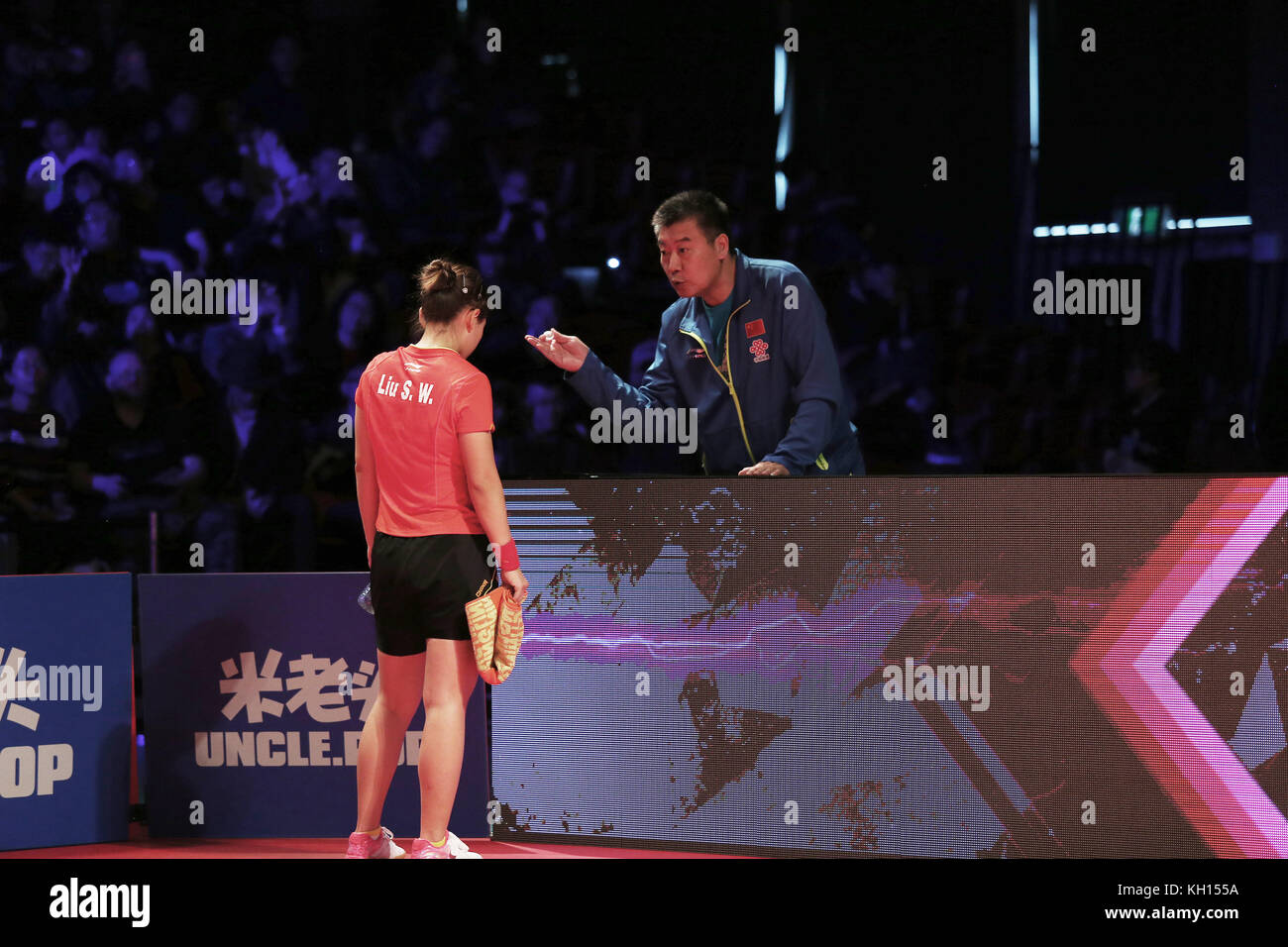 Liu Shiew of China competes in the semi finals at the ITTF Women's ...