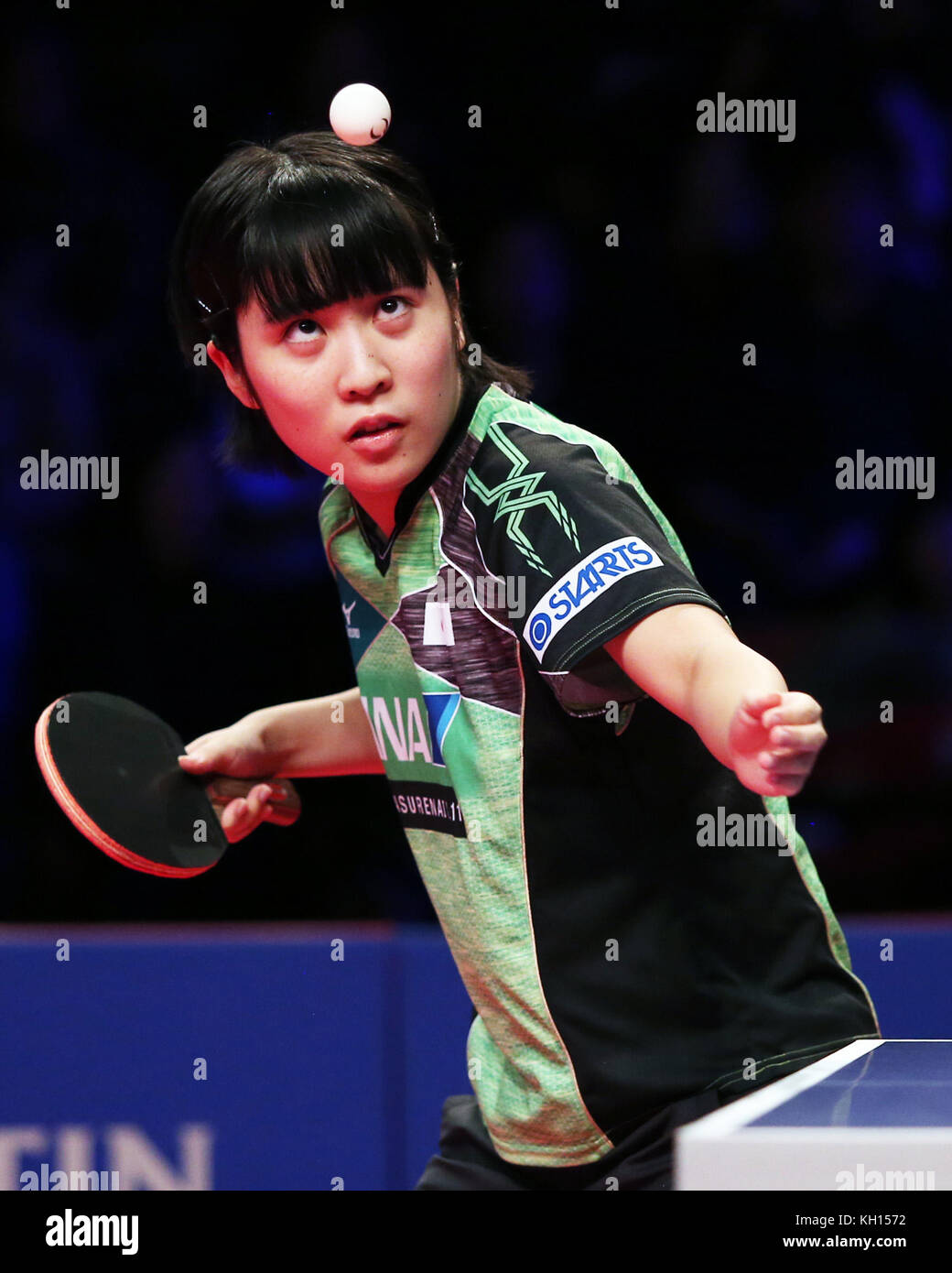 Miu Hirano of Japan competes in the semi finals at the ITTF Women's ...