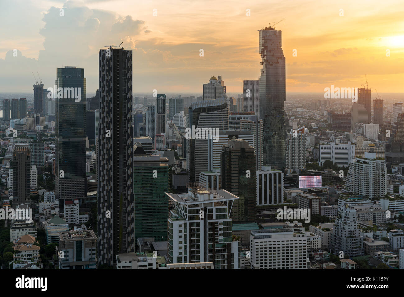 Modern building in Bangkok business district at Bangkok city with ...