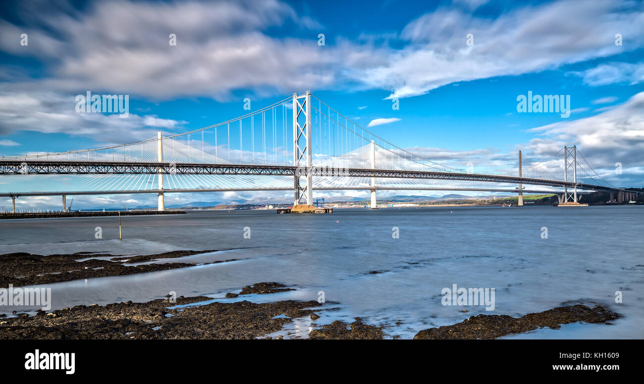 Queensferry Crossing and Forth Road Bridge Stock Photo - Alamy