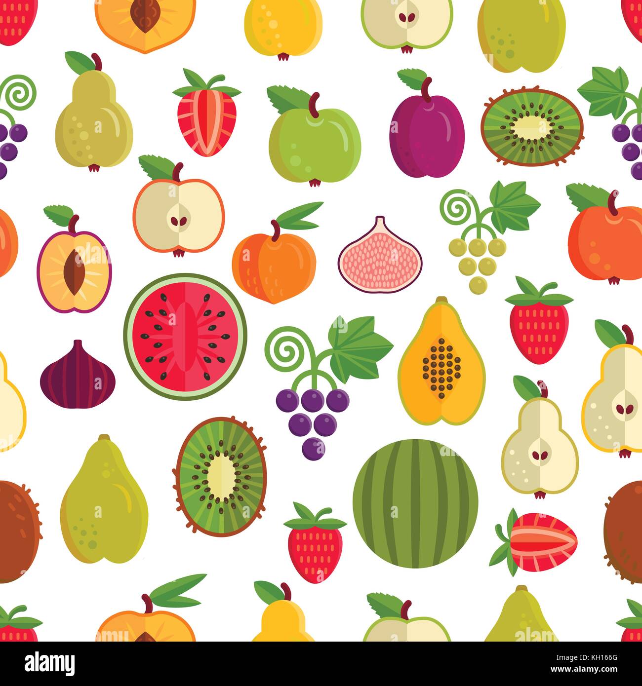 Vector seamless pattern with fruits. All objects are conveniently ...