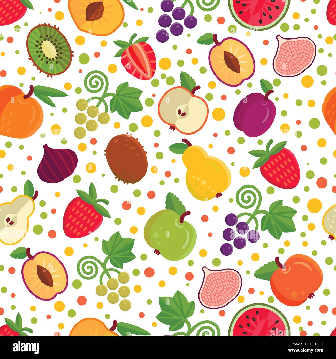 Vector seamless pattern with fruits. All objects are conveniently ...