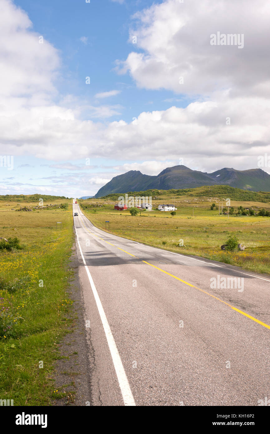 panoramic view of the coast and the islands at Svolvaer in the Lofoten ...