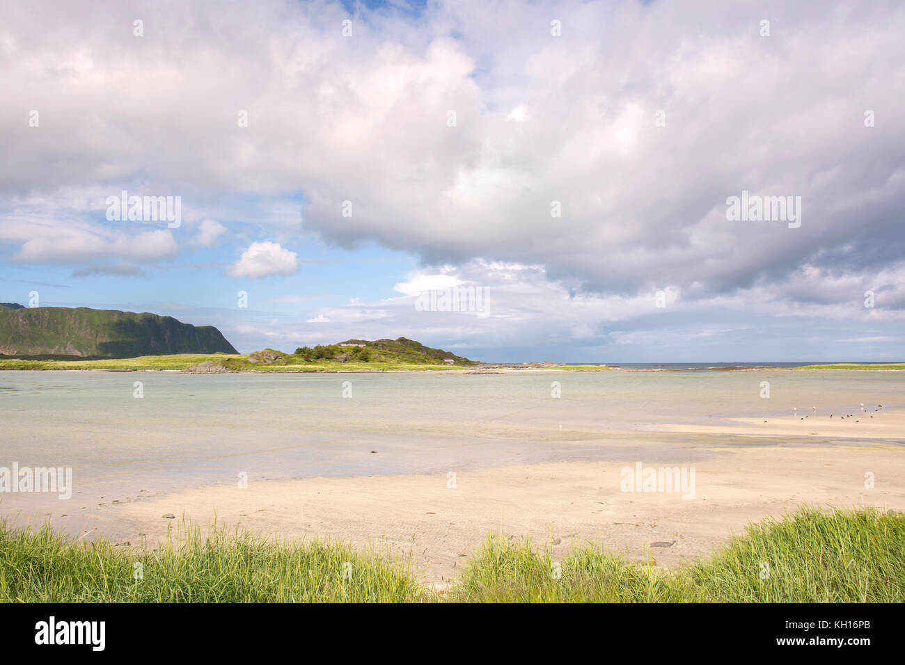 panoramic view of the coast and the islands at Svolvaer in the Lofoten ...