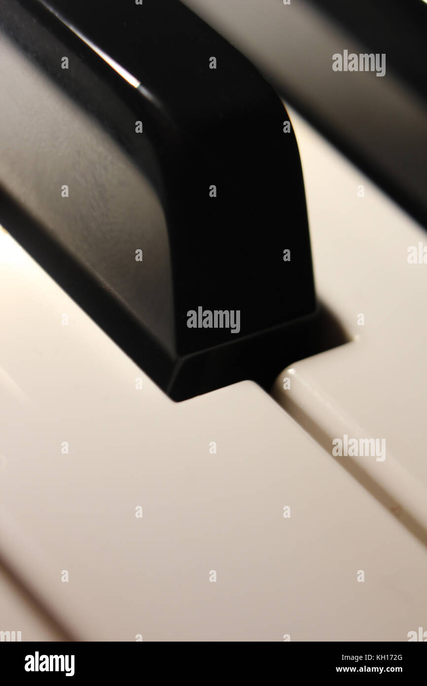 Piano keys on keyboard, close -up Stock Photo - Alamy