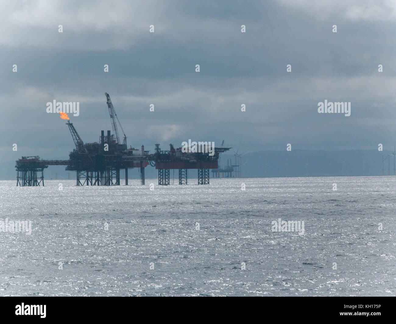 Gas drilling rig, Irish Sea Stock Photo - Alamy