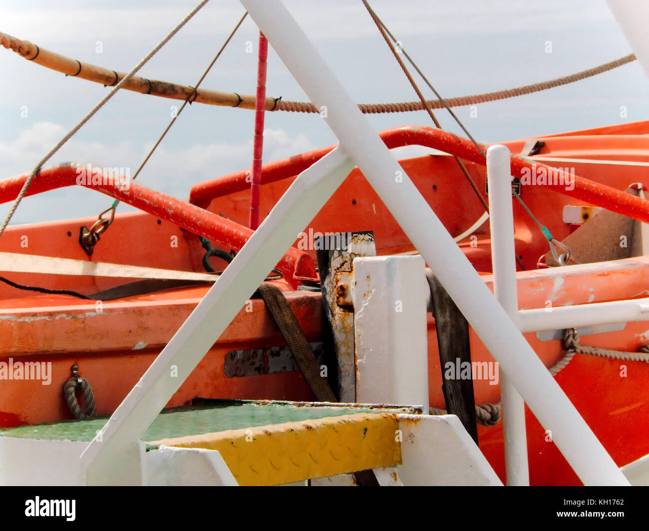 Abstract view of a ferry lifeboat Stock Photo - Alamy