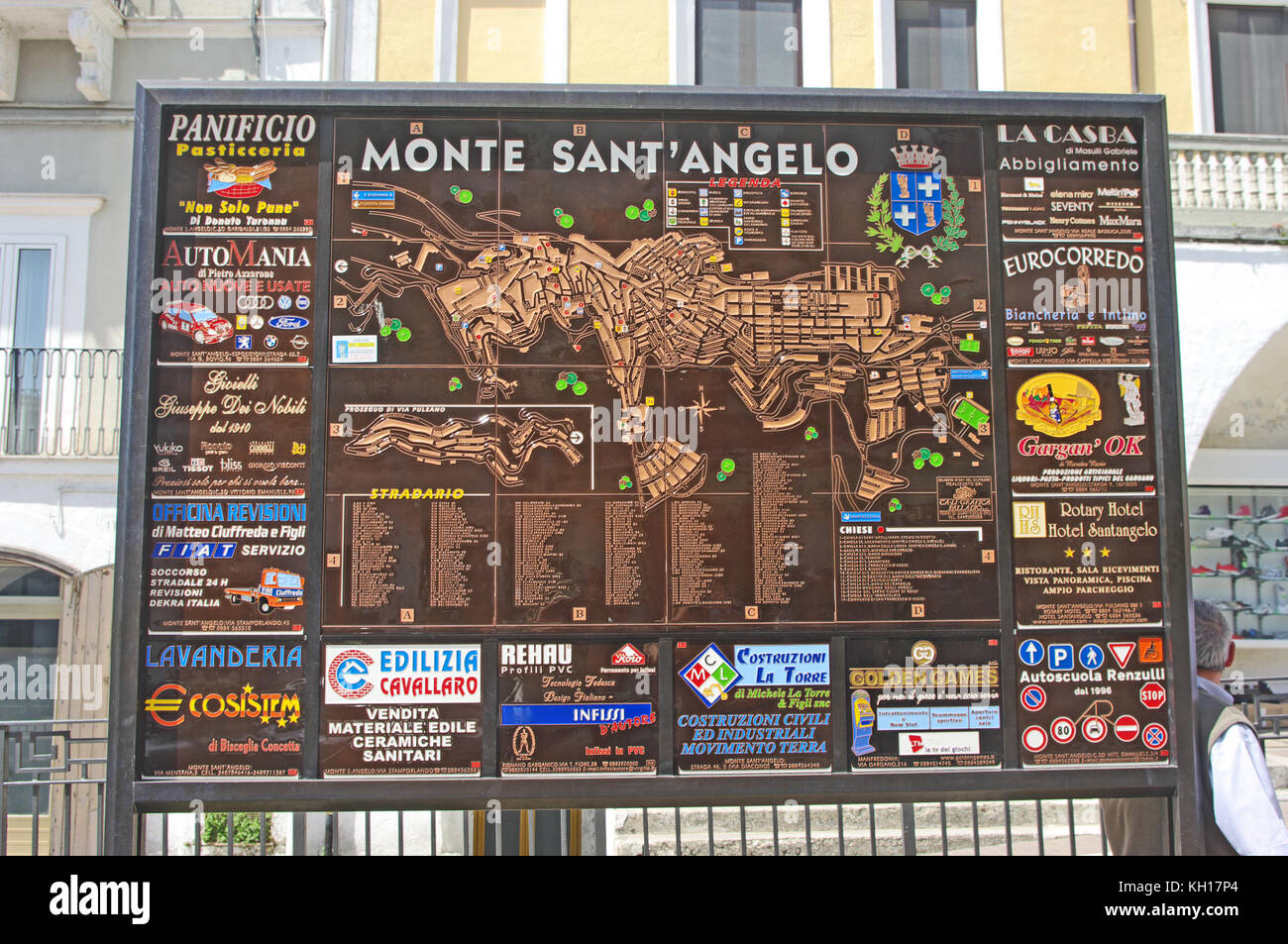 Map of Town, Monte Sant'Angelo, Apulia, Gargano Peninsula, Puglia ...