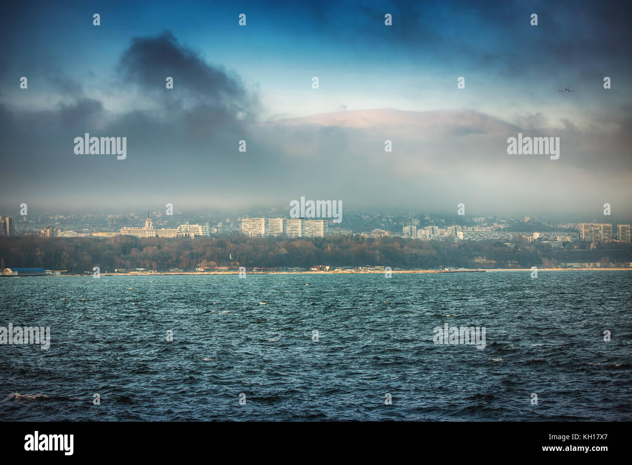 A view of the city and the sea Stock Photo - Alamy