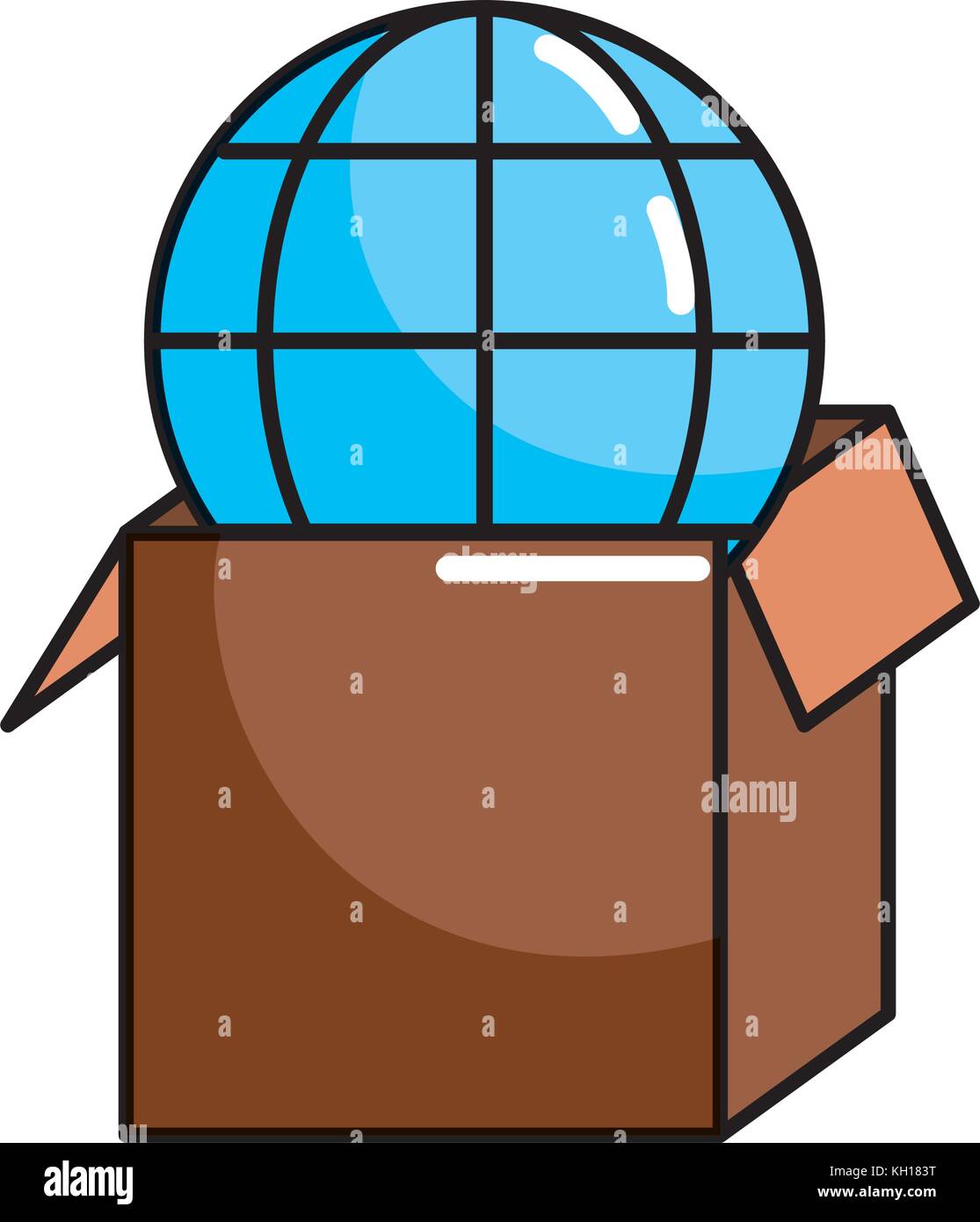 Global sphere inside box design Stock Vector Image & Art - Alamy