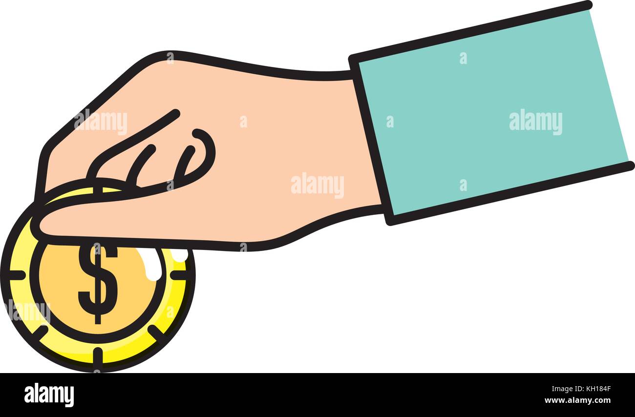 Isolated coin and hand design Stock Vector Image & Art - Alamy